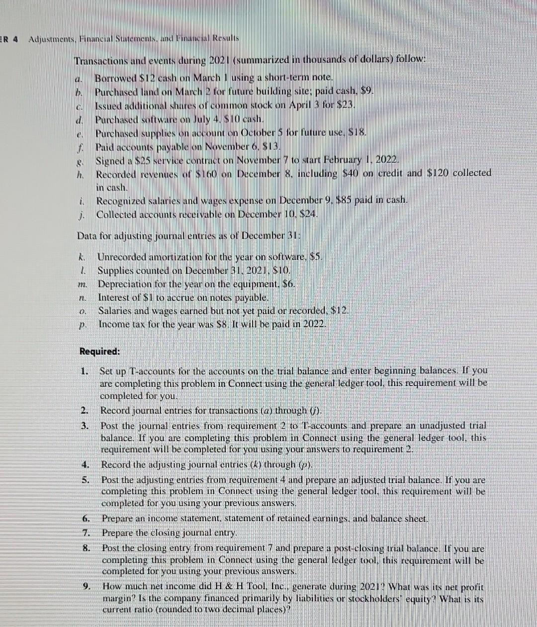 Solved H \& H Tool, Inc.C4-2 From Recording Transactions | Chegg.com