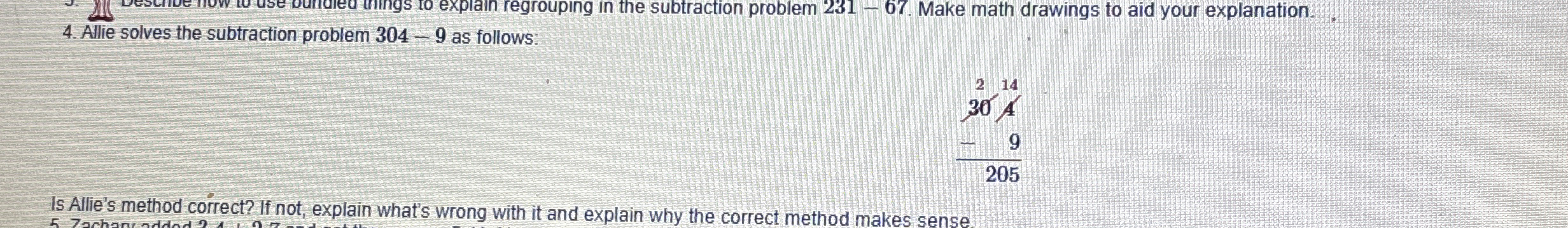 Solved Allie solves the subtraction problem 304-9 ﻿as | Chegg.com