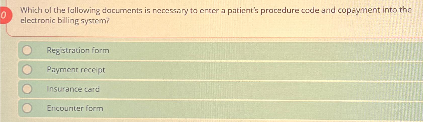 Solved Which of the following documents is necessary to | Chegg.com