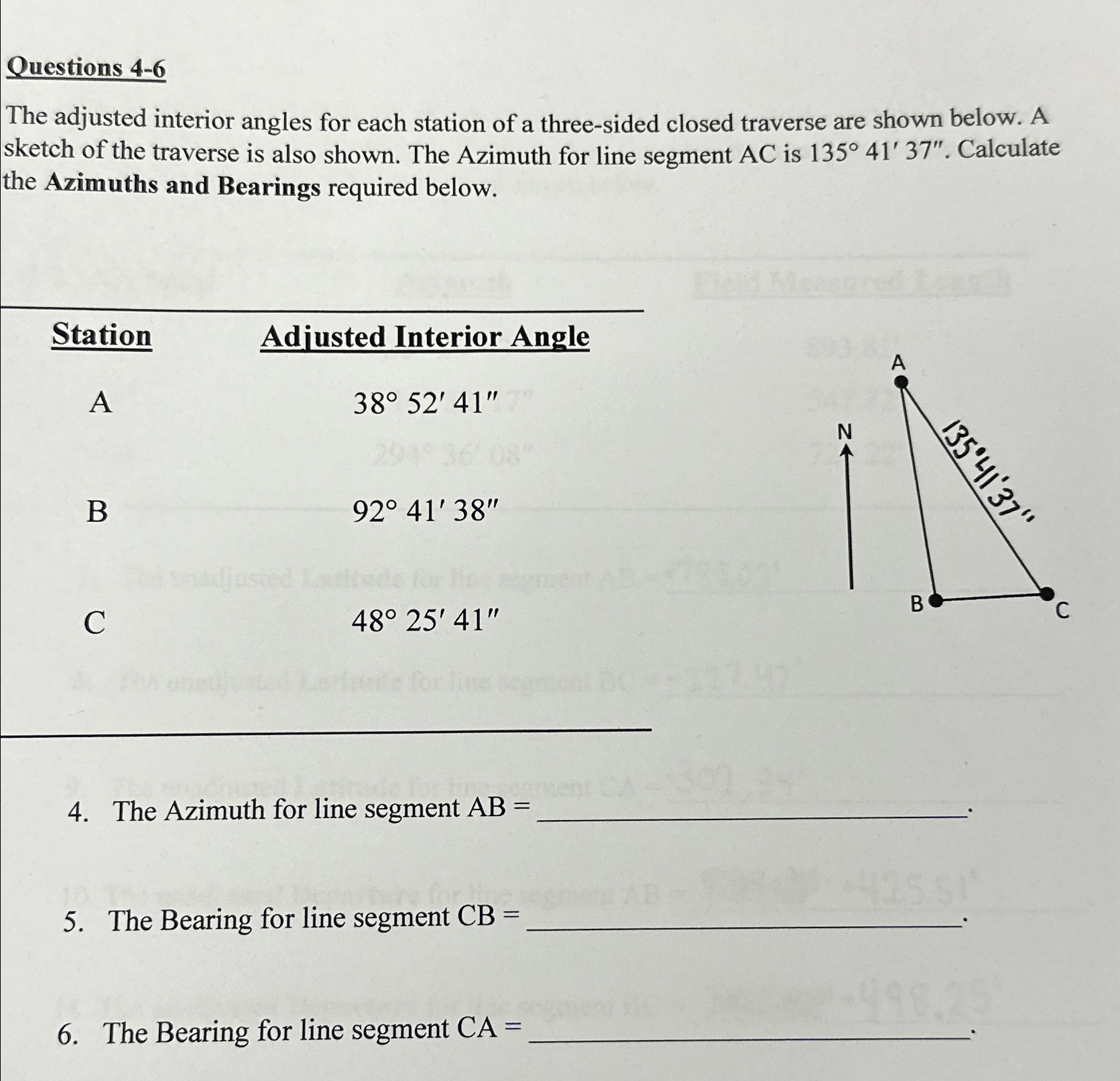 Solved Questions 4-6The adjusted interior angles for each | Chegg.com