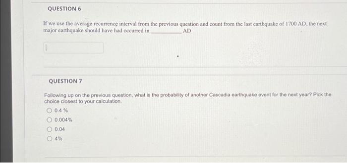 Solved If we use the average recurrence interval from the | Chegg.com