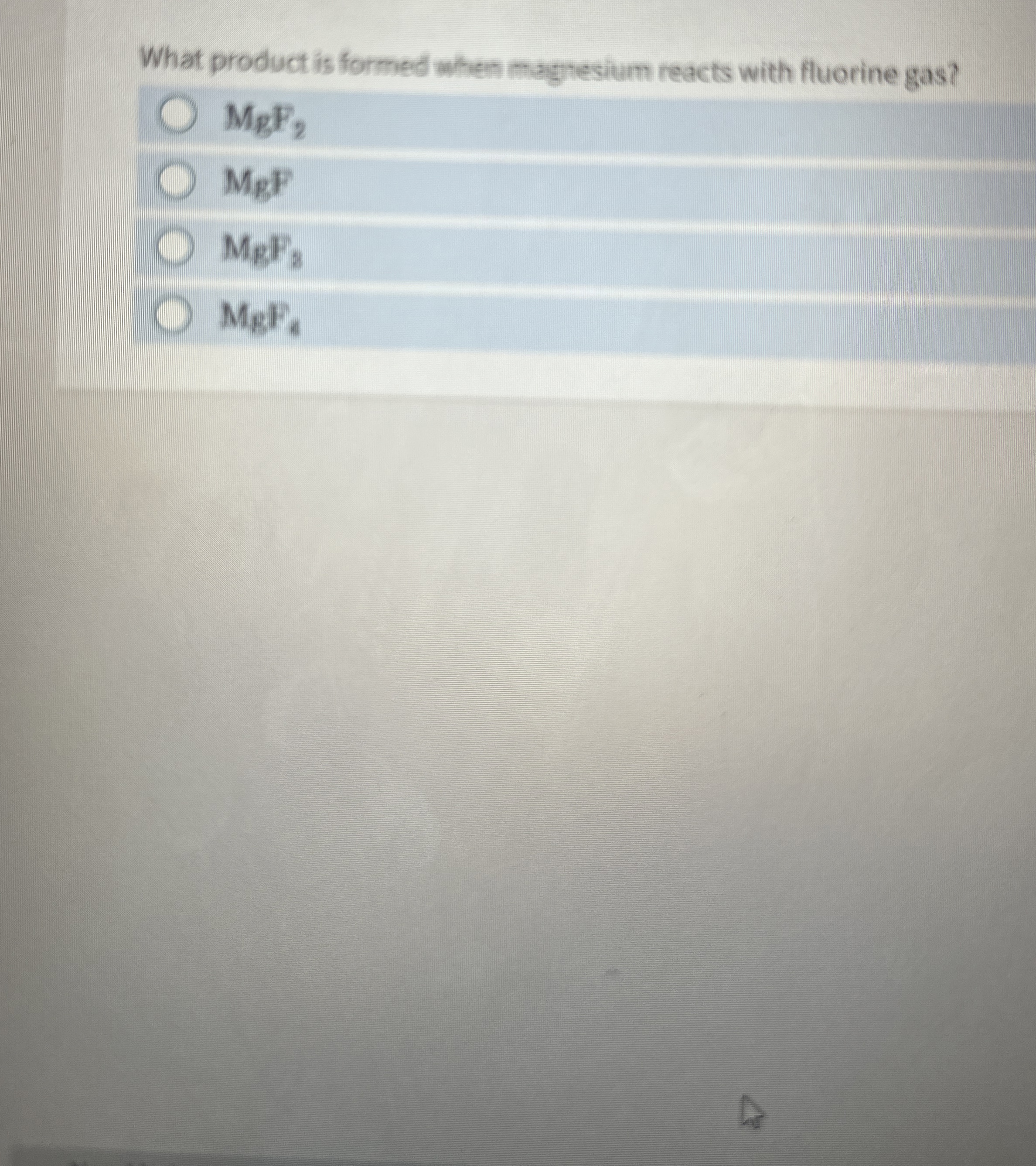 Solved What product is formed when magnesium reacts with | Chegg.com