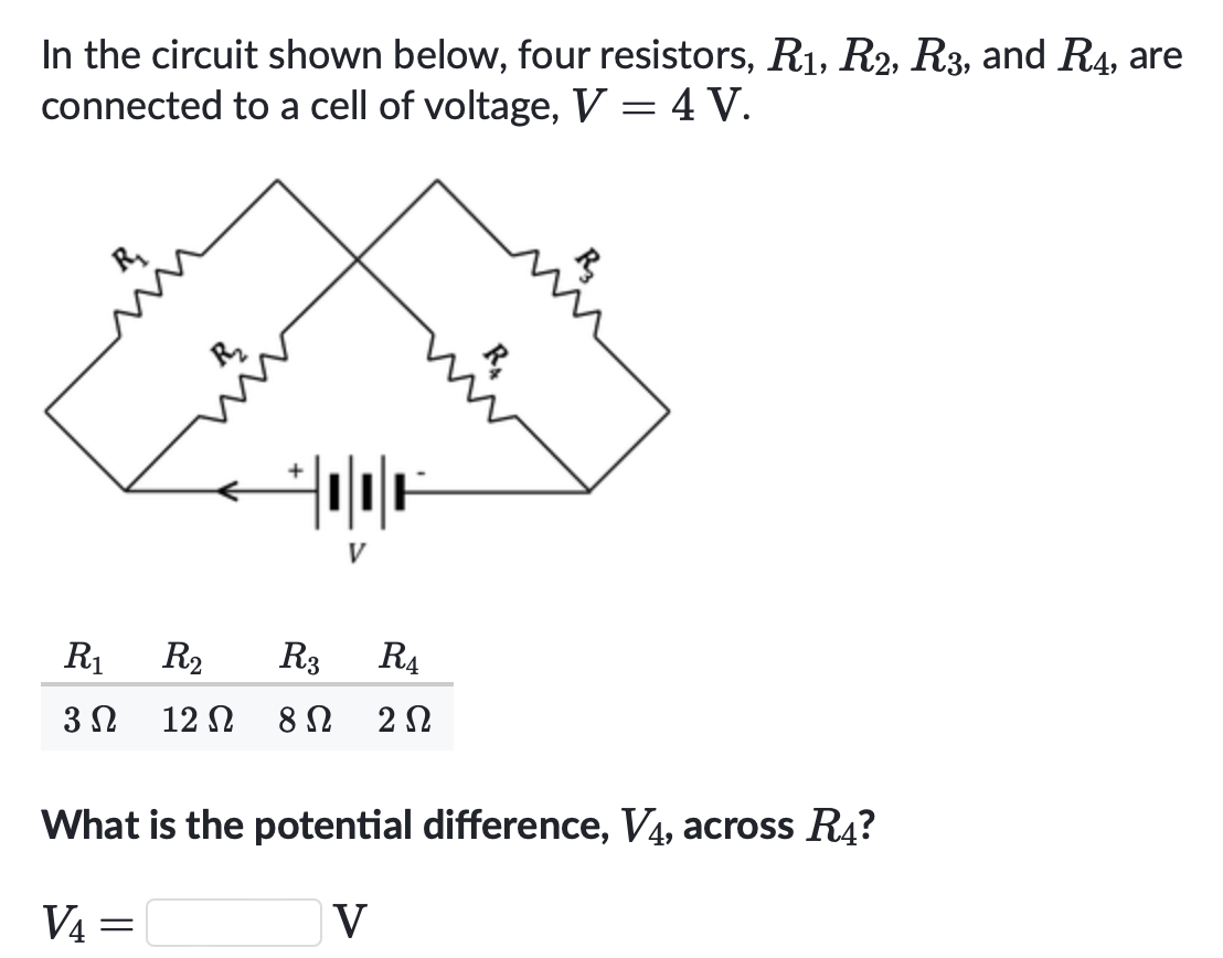 Solved In the circuit shown below, four resistors, R1,R2,R3, | Chegg.com