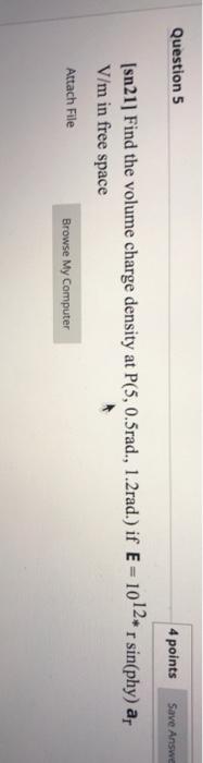Solved Save Answe Question 5 4 points (sn21] Find the volume | Chegg.com