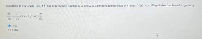 Solved According to the Chain Rule, if f is a differentiable | Chegg.com