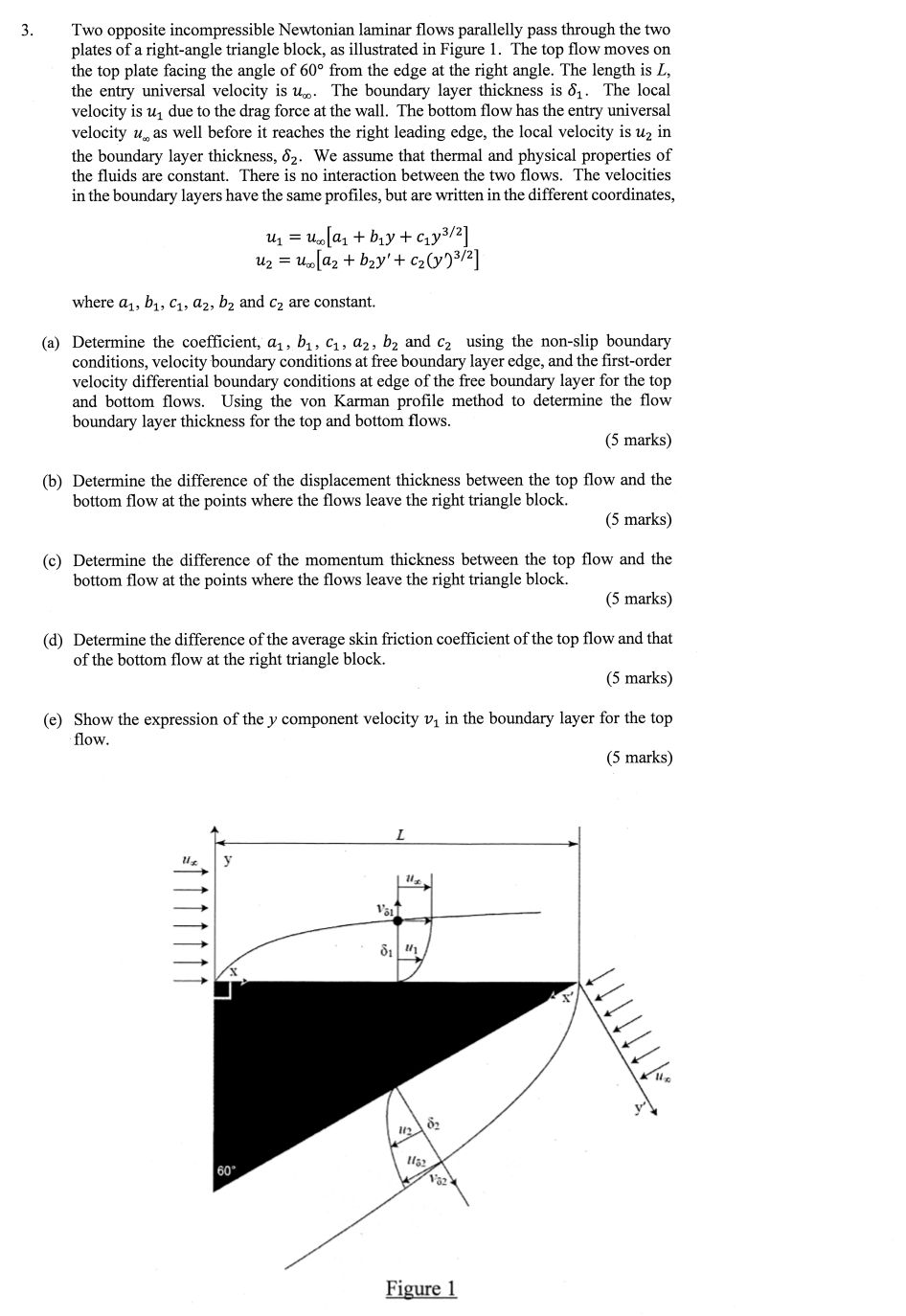 Solved Two opposite incompressible Newtonian laminar flows | Chegg.com