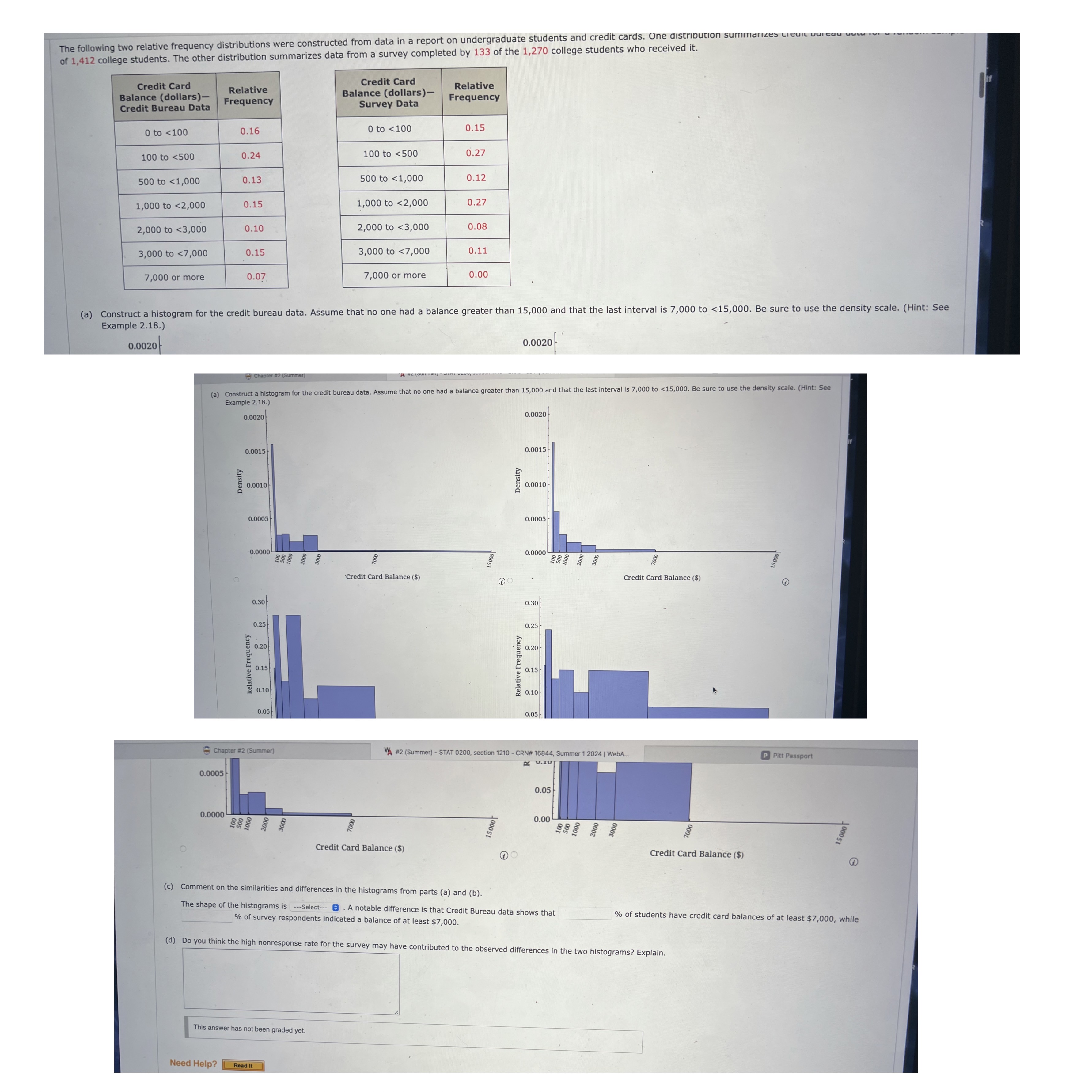 Solved The following two relative frequency distributions | Chegg.com