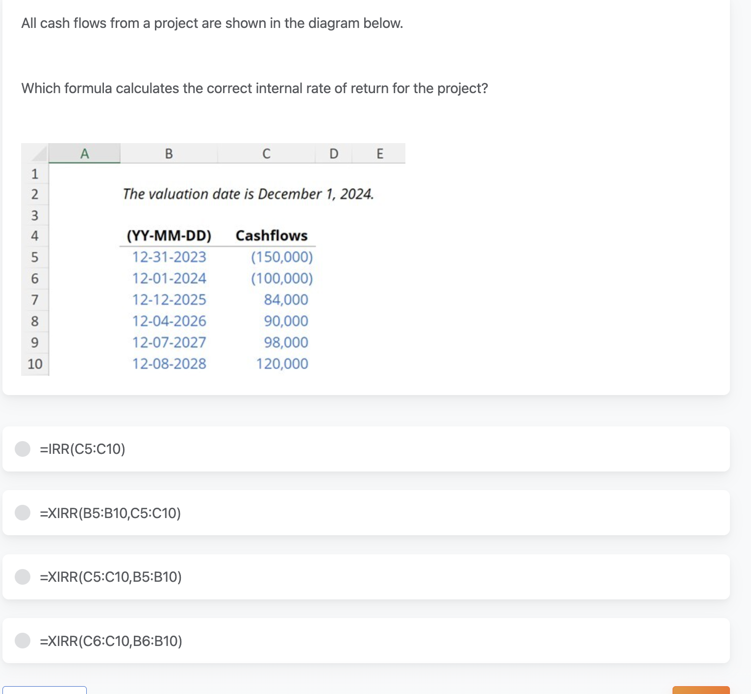 Solved Which formula below calculates the correct net | Chegg.com