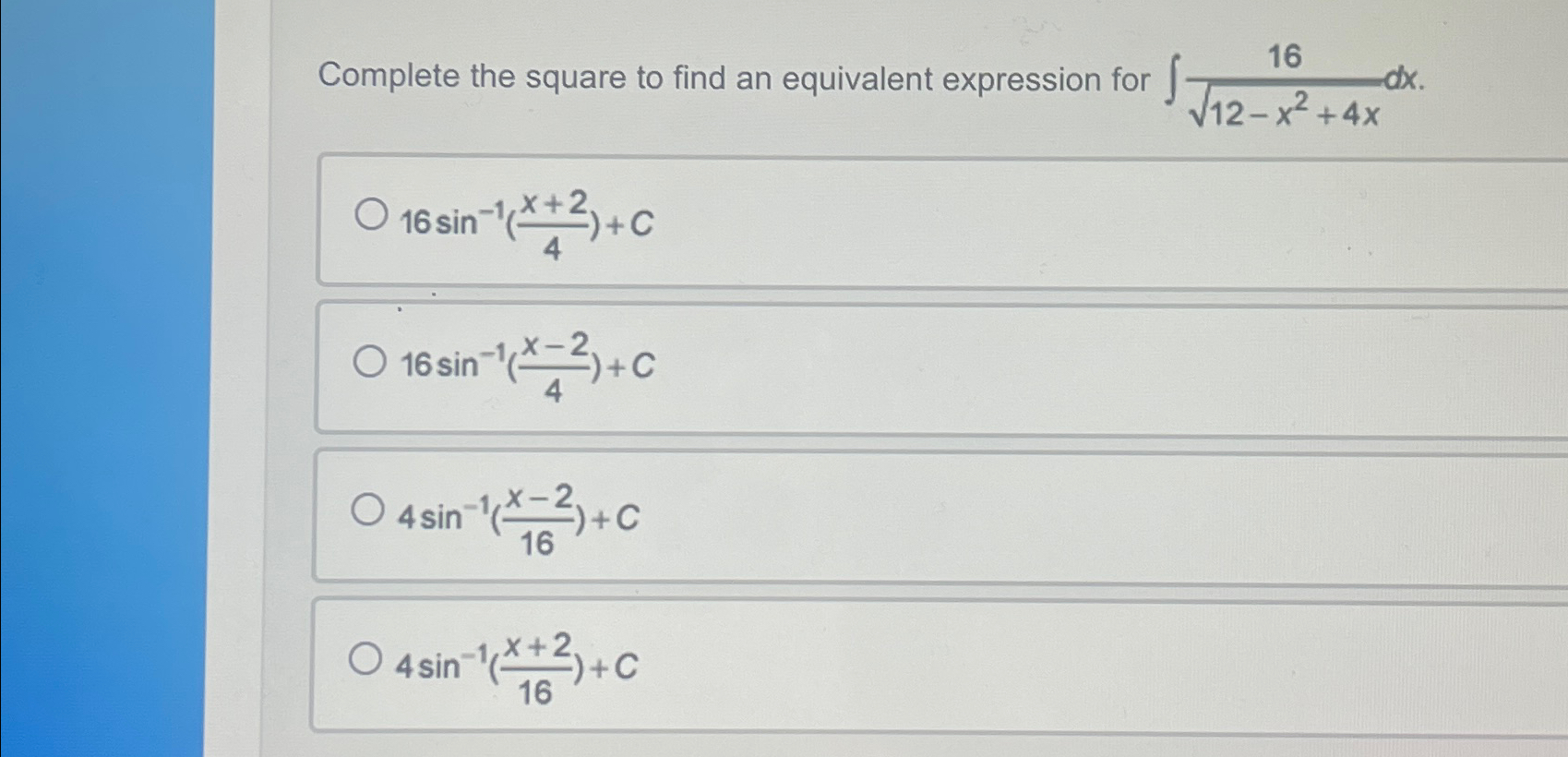 Solved Complete the square to find an equivalent expression | Chegg.com