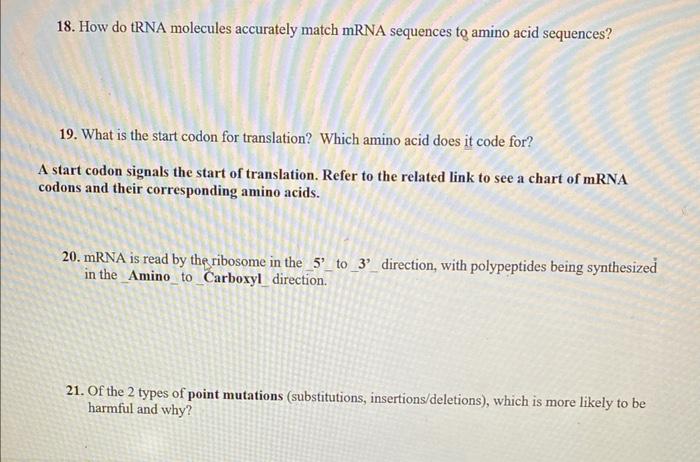 Solved 16. In RNA splicing, noncoding regions of the mRNA, | Chegg.com