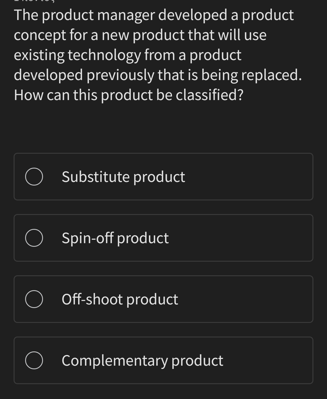 Solved The product manager developed a product concept for a | Chegg.com
