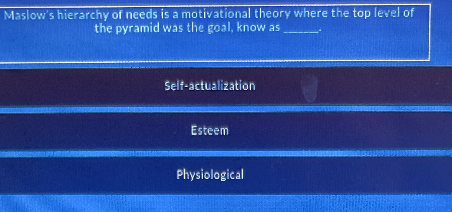 Solved Maslow's hierarchy of needs is a motivational theory | Chegg.com