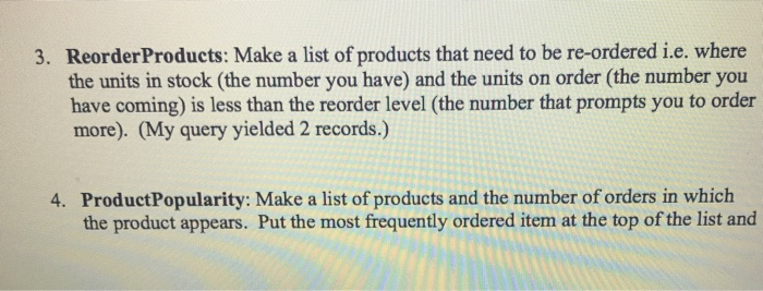 Solved Northwind Database Queries Name: The relationships | Chegg.com