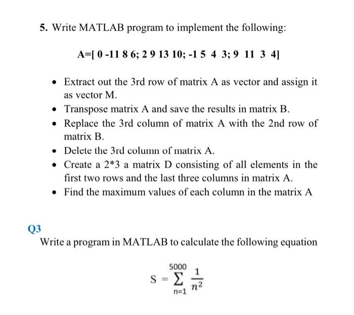 Solved Matlab Programming Homework Assignments Q1 1 Write