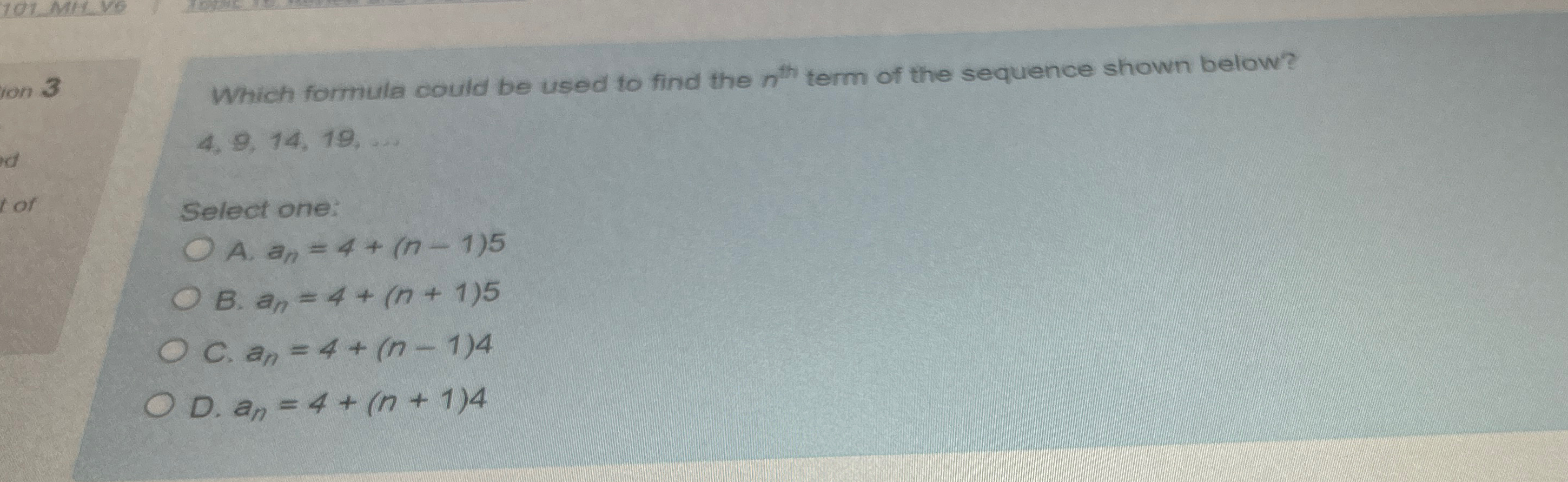 Solved on 3Which formula could be used to find the nth | Chegg.com