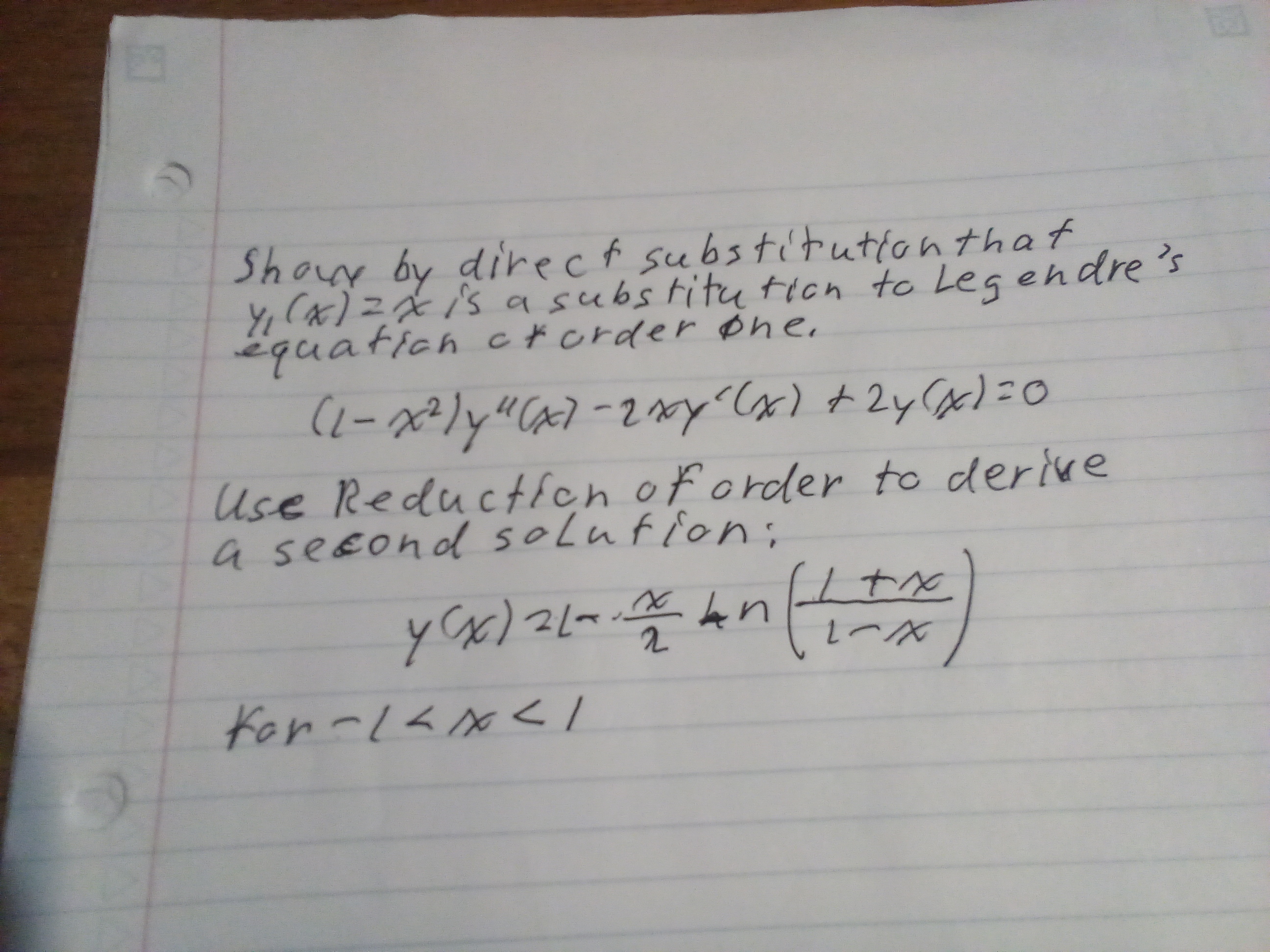 Solved Show by direct substitution thaty1(x)=x ﻿is a | Chegg.com