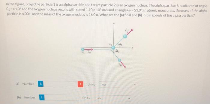 Solved In the figure, projectile particle 1 is an alpha | Chegg.com