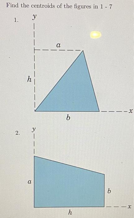 Solved Find the centroids of the figures in 1−7 | Chegg.com