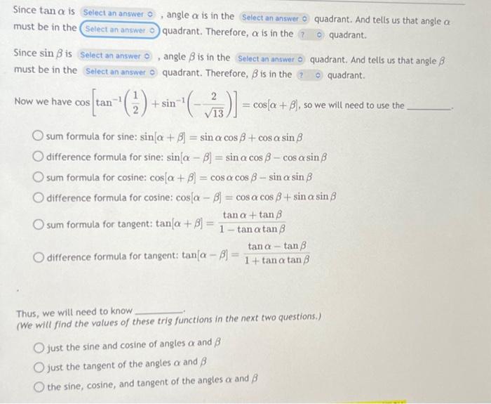 Solved Part 1: Set-up α and β, and identify what formula and | Chegg.com