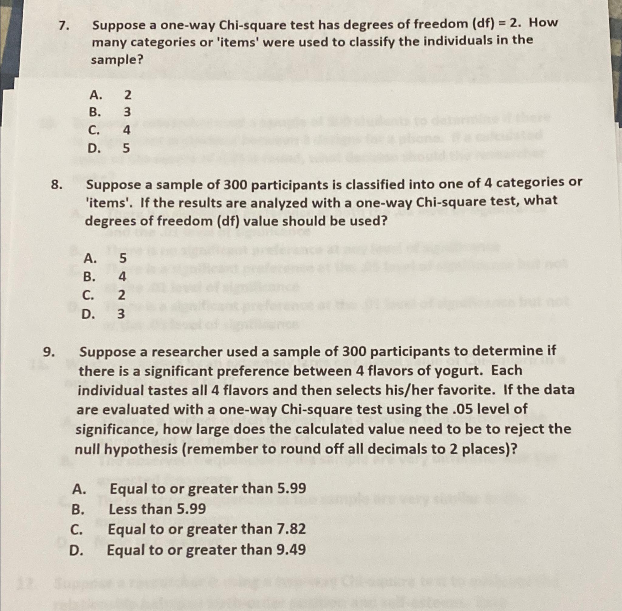 Solved Suppose a one-way Chi-square test has degrees of | Chegg.com