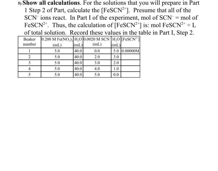 Solved 5) Show all calculations. For the solutions that you | Chegg.com