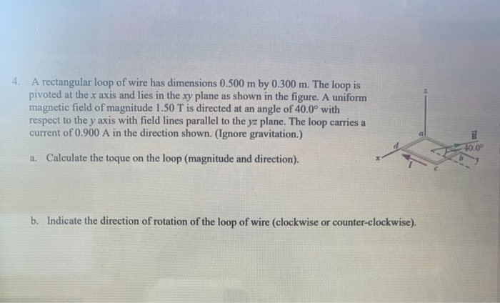 Solved A rectangular loop of wire has dimensions 0.500 m by | Chegg.com
