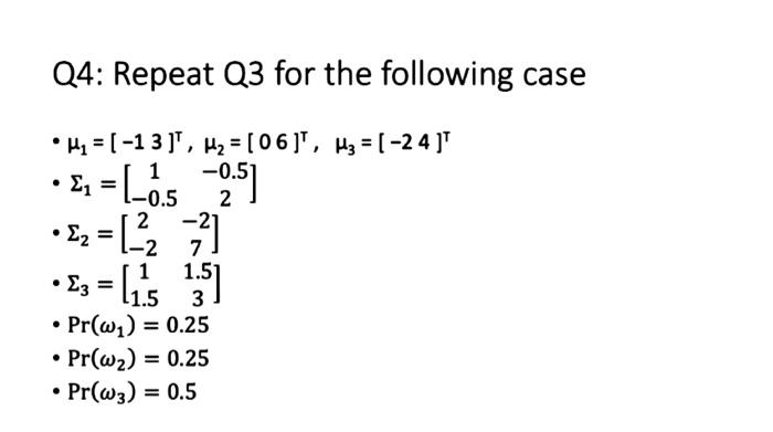 Solved Q1 Find And Plot The Decision Boundary For The Given