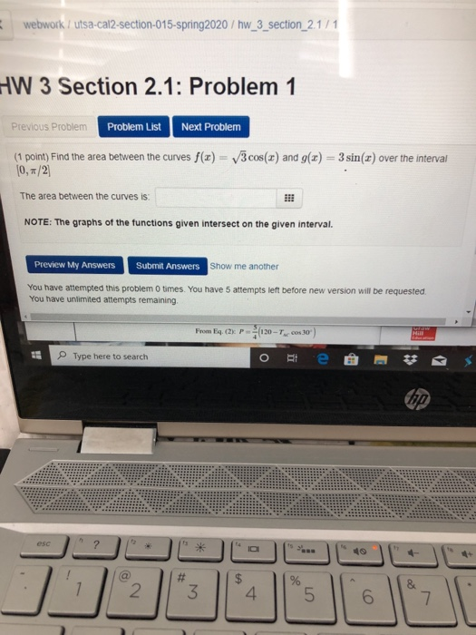 Solved webwork / utsa-cal2-section-015-spring2020 | Chegg.com