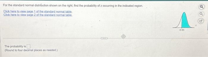 Solved For the standard normal distribution shown on the | Chegg.com