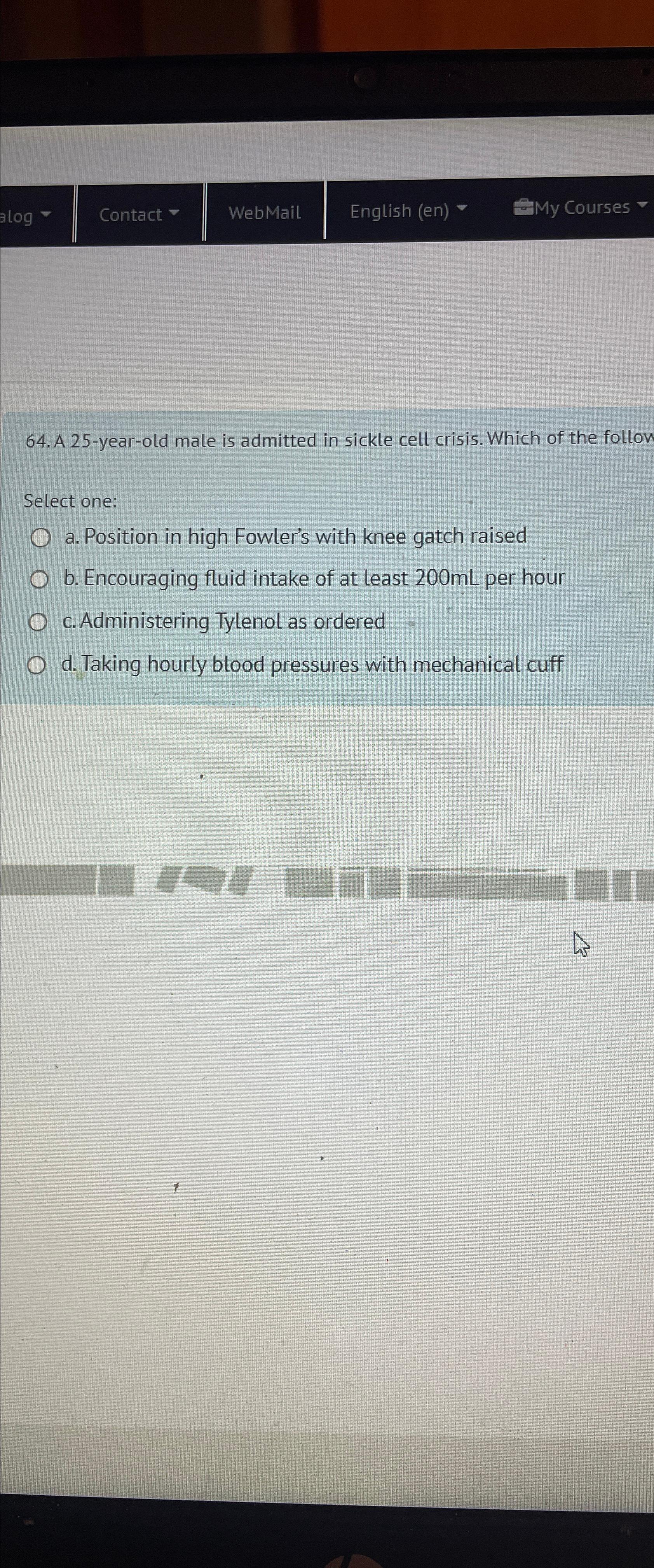 Solved A 25-year-old male is admitted in sickle cell crisis. | Chegg.com