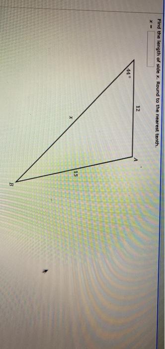 Solved Find the length of side x. Round to the nearest | Chegg.com
