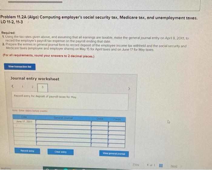 Solved Required information SB Problem 11.2A (Algo) and | Chegg.com