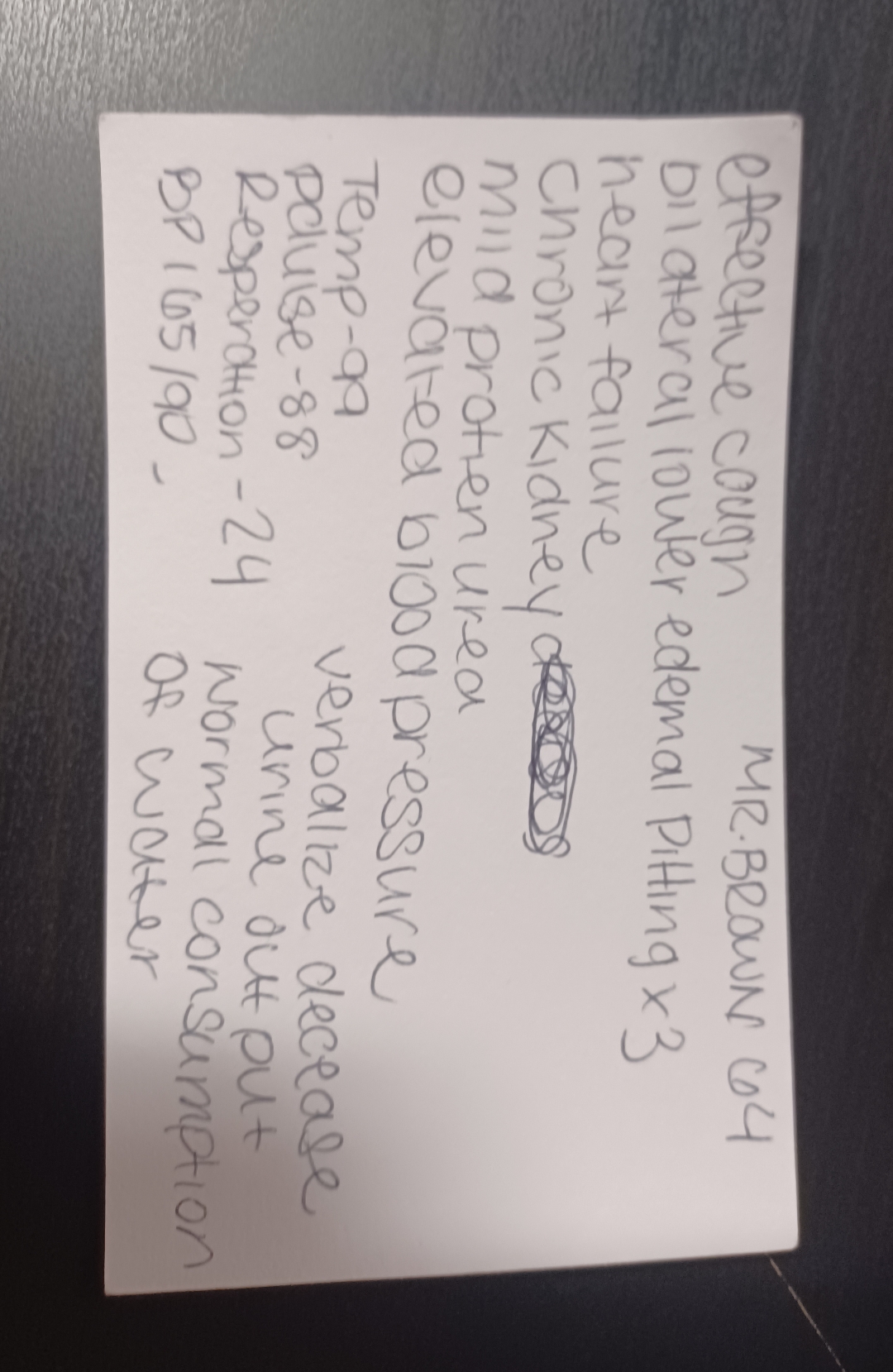 Solved effective cougnMR.BROWN 64 ﻿Dilateral lower edemal | Chegg.com