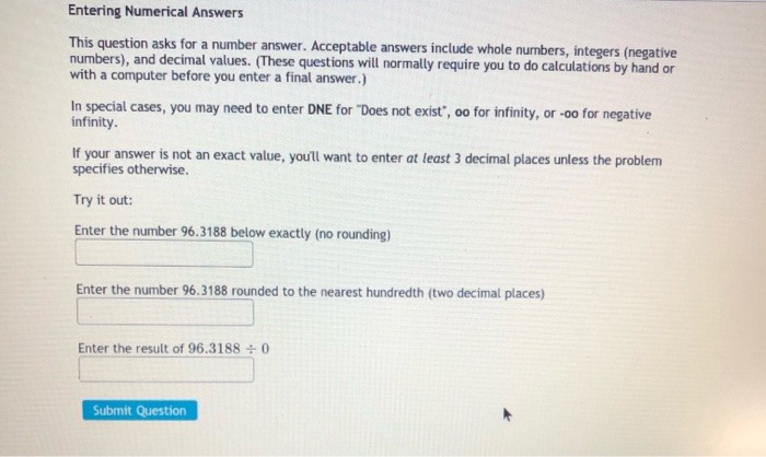 Solved Entering Numerical Answers This question asks for a | Chegg.com