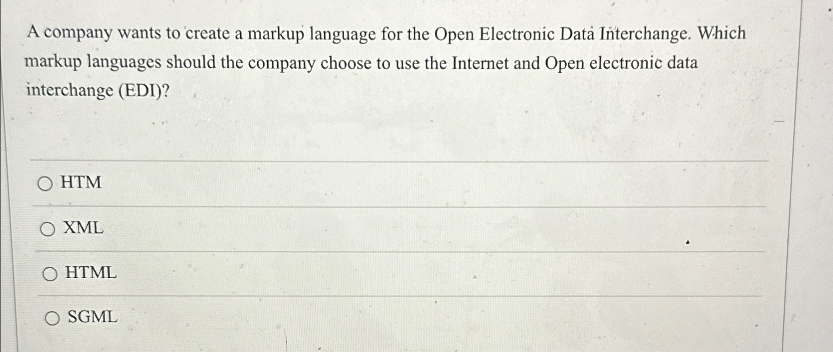 Solved A company wants to create a markup language for the | Chegg.com