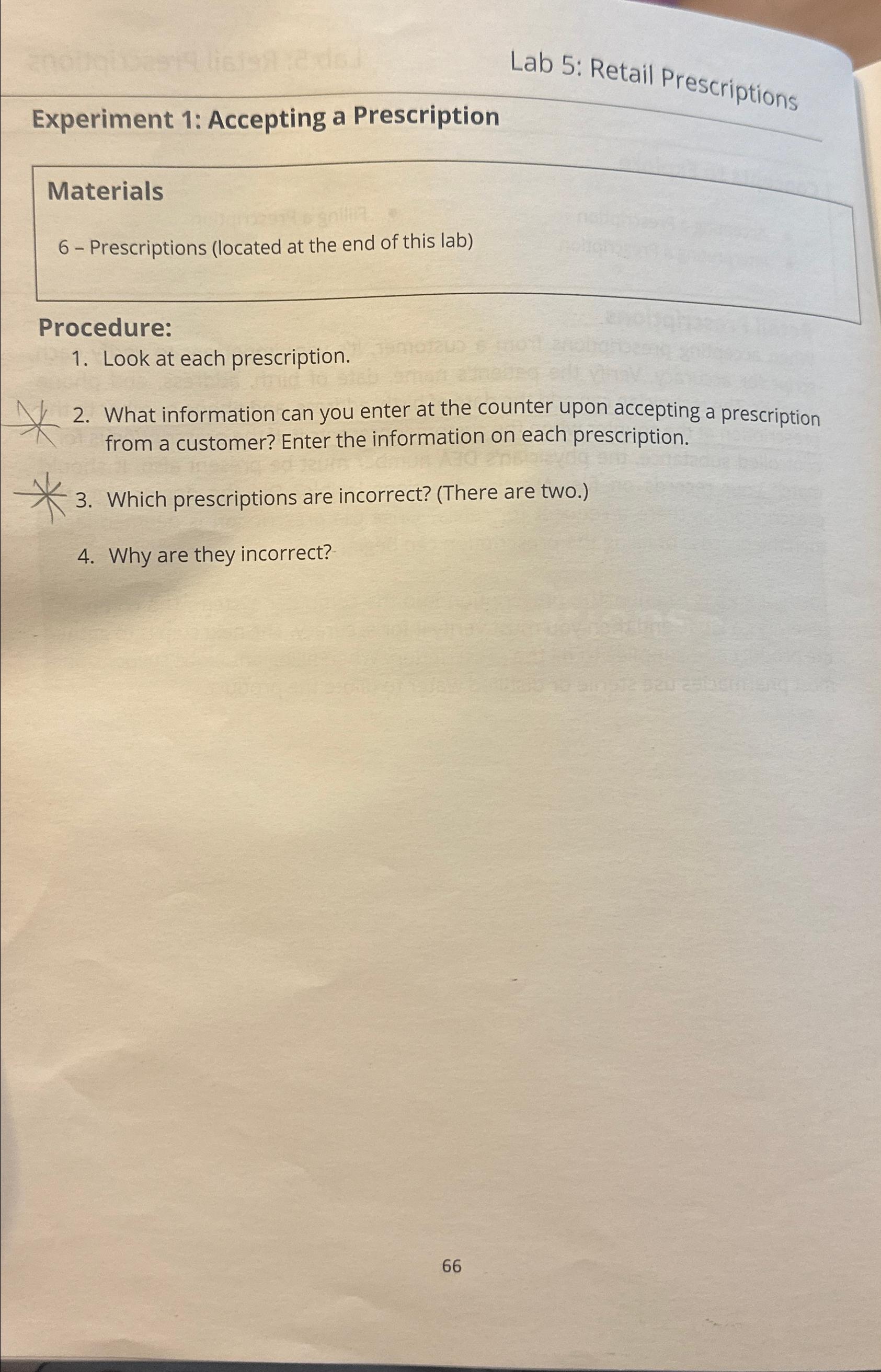 Solved Lab 5: Retail PrescriptionsExperiment 1: Accepting a | Chegg.com