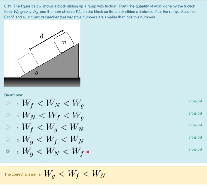 Solved Q11. The figure below shows a block sliding up a ramp | Chegg.com