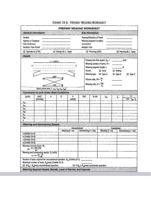 Solved 2. A ramp-weaving segment on a rural freeway is shown | Chegg.com