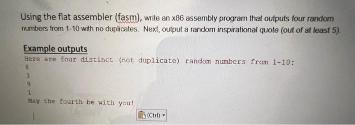Solved Using the flat assembler (fasm), write an x86 | Chegg.com