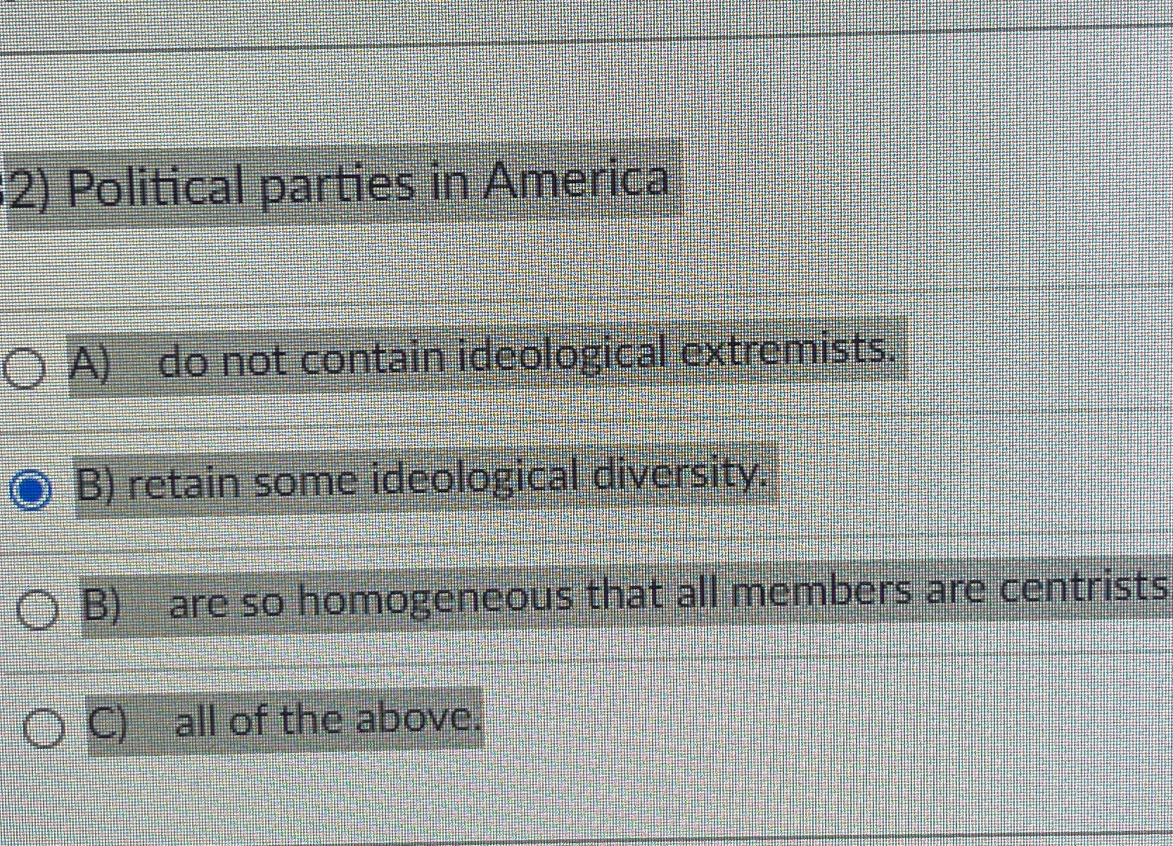 Solved Political parties in AmericaA) ﻿do not contain | Chegg.com