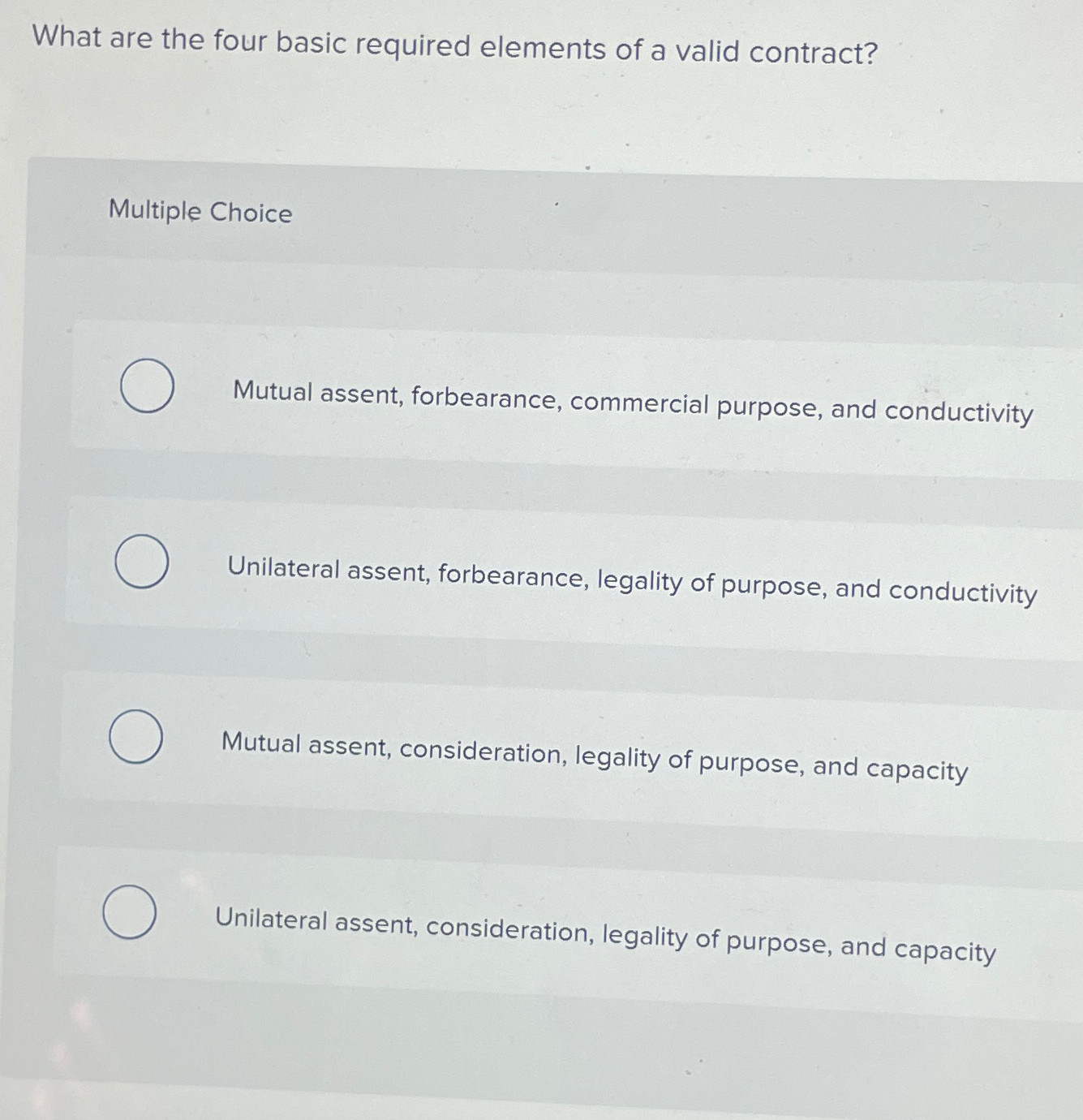Solved What are the four basic required elements of a valid | Chegg.com