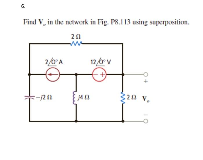 Solved Find Vo in the network in Fig. P8.113 using | Chegg.com