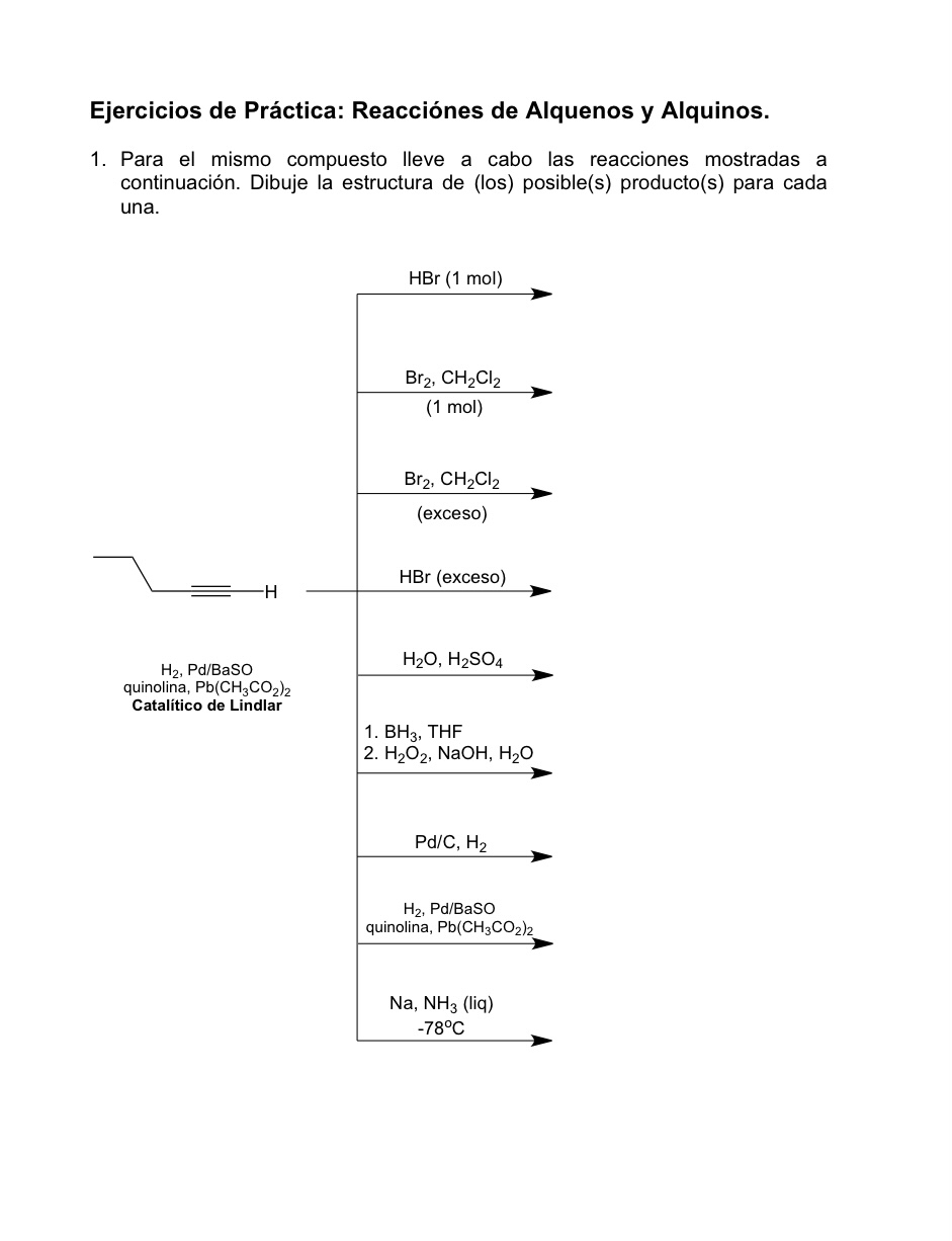 Solved Ejercicios de Práctica: Reacciónes de Alquenos y | Chegg.com