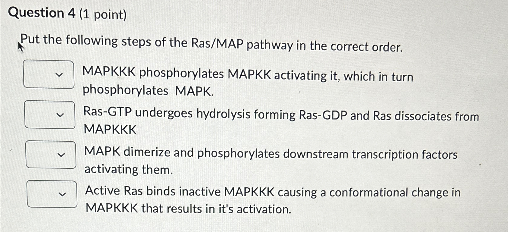 Solved Question 4 (1 ﻿point)Put the following steps of the | Chegg.com