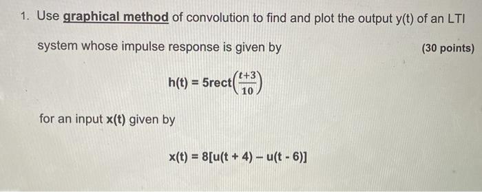 Solved 1. Use graphical method of convolution to find and | Chegg.com