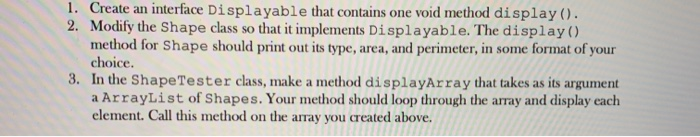 Solved JAVA shape so far: //create an abstract Shape | Chegg.com