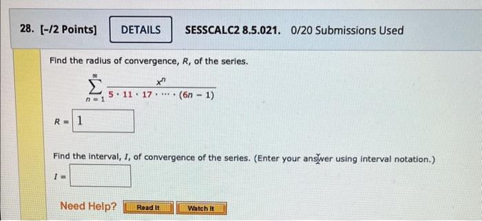 Solved Find the radius of convergence, R, of the series. | Chegg.com