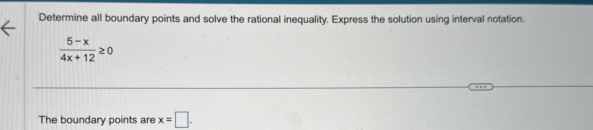 Solved Determine all boundary points and solve the rational | Chegg.com