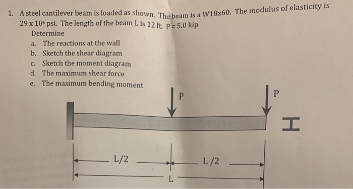Solved wn. The beam is a W18x60. The modulus of elasticity | Chegg.com