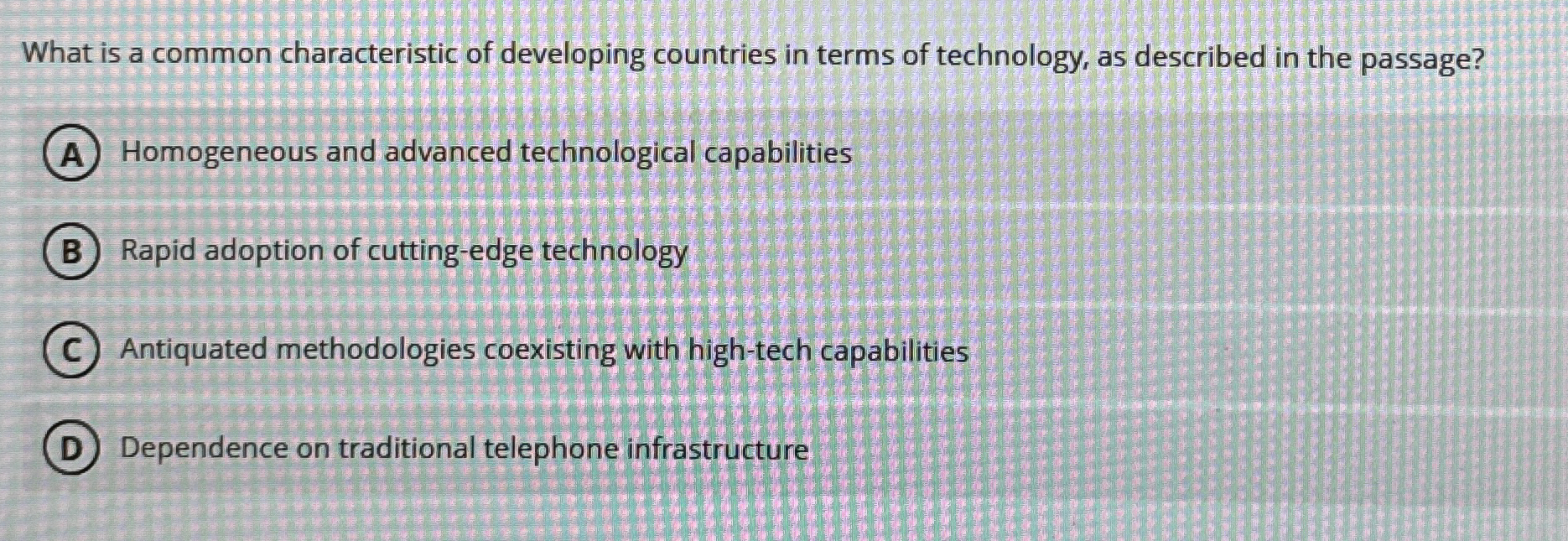 Solved What is a common characteristic of developing | Chegg.com